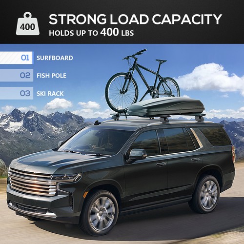 Roof Rack Cross Bar for 2021-2023 Chevrolet Tahoe +Side Rail Heavy Duty ...