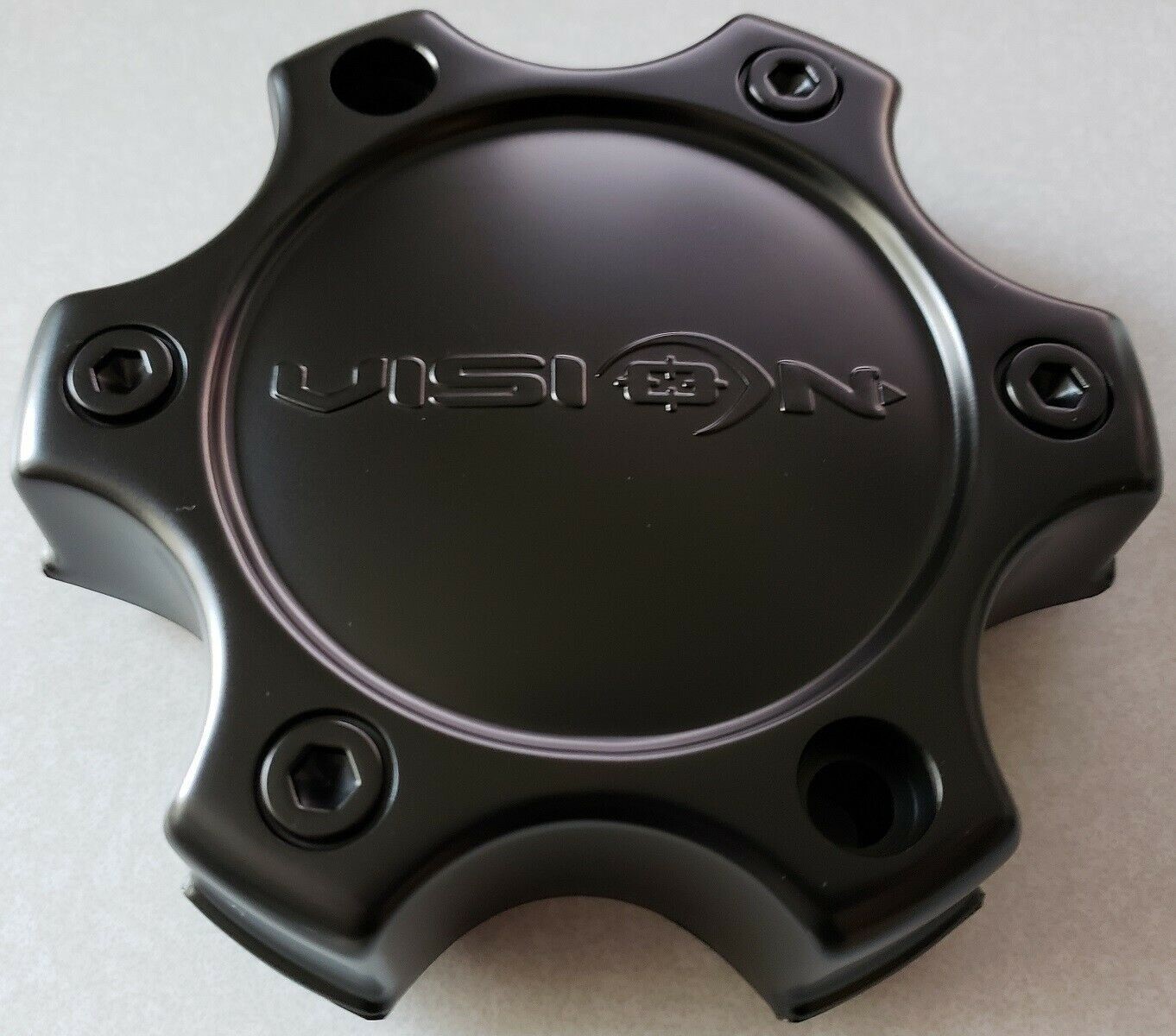 New Matte Black Vision 326 372 C326MB-6CV 6 Lug Bolt On Wheel Center ...