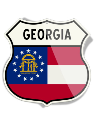 State Flag of Georgia - Shield Shape - Aluminum Sign - Made in the USA ...