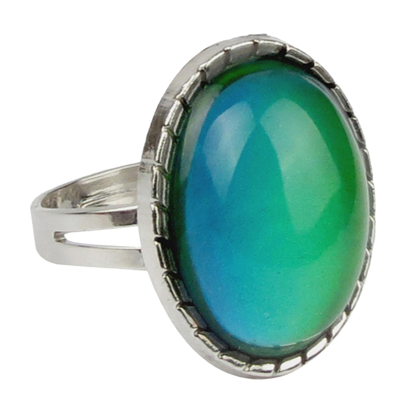 Adjustable Awesome Vintage Oval Mood Ring Finger Ring Color Change ...