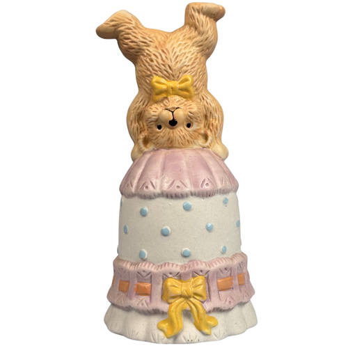 90s Vintage Baby Bell Teddy Bear Porcelain Soft Pastels 6 1/2" x 3 ...