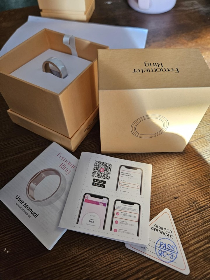 Femometer Smart Ring Fertility and Ovulation Tracking White Rose Size ...