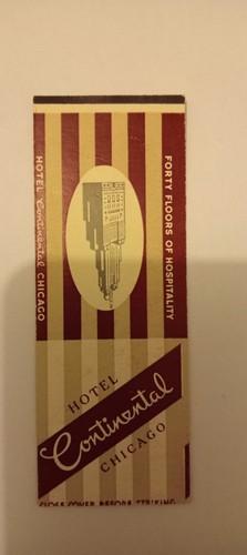 Hotel Continental Chicago IL Bobtail Matchcover Lot 35 | eBay
