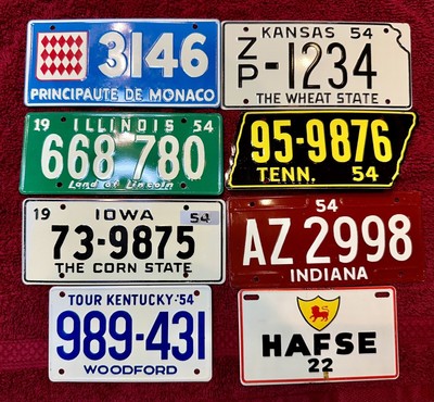 REPRODUCTION License Plates Mostly 1954 | eBay