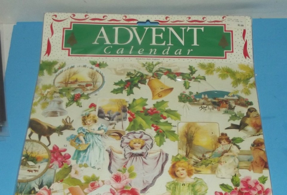 Christmas Advent Calendar 1991 Made in Britain Minds Eye Bath England ...