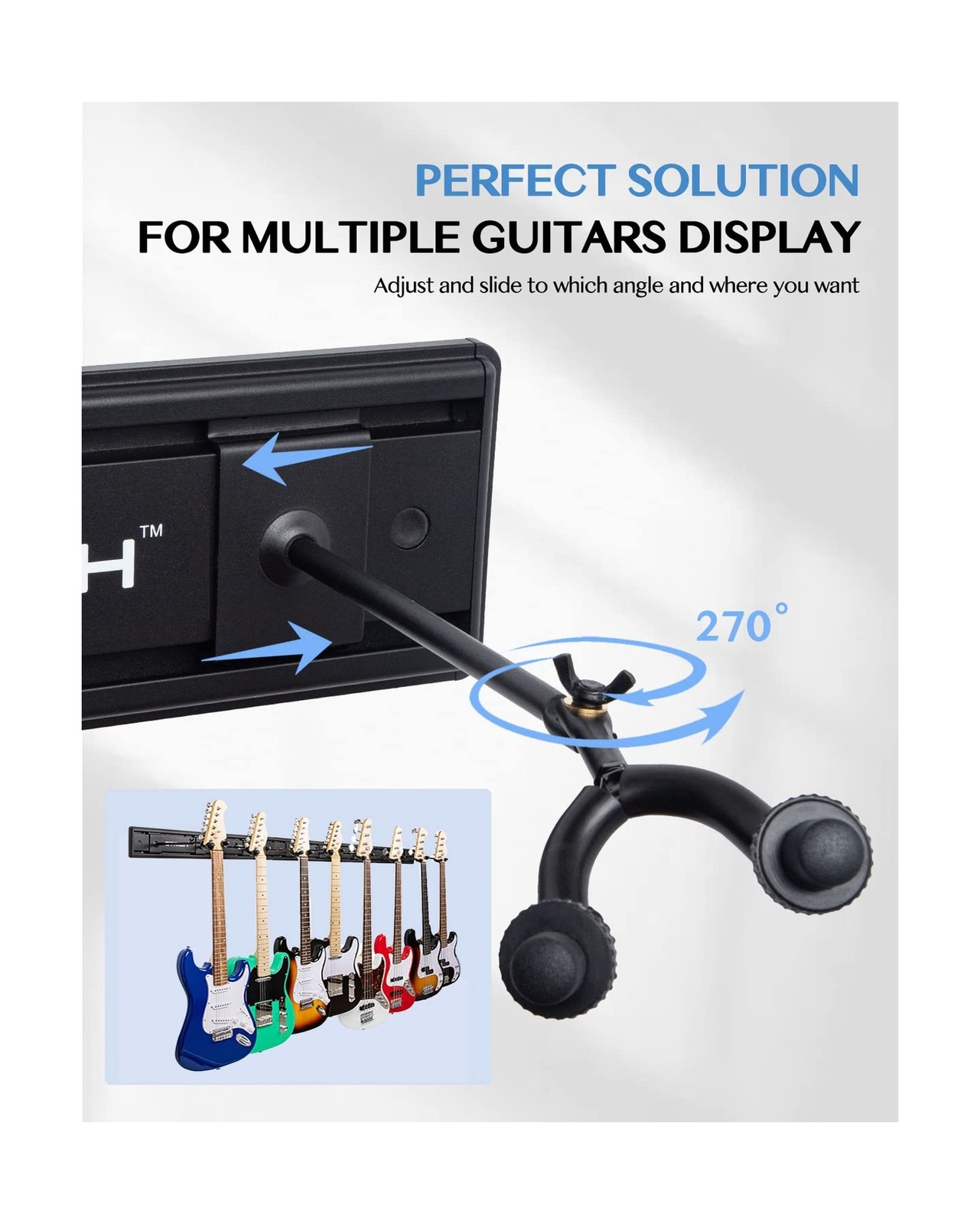 STRICH Guitar Wall Mount Hangers for Multiple Guitars, Holds 8 Guitars ...