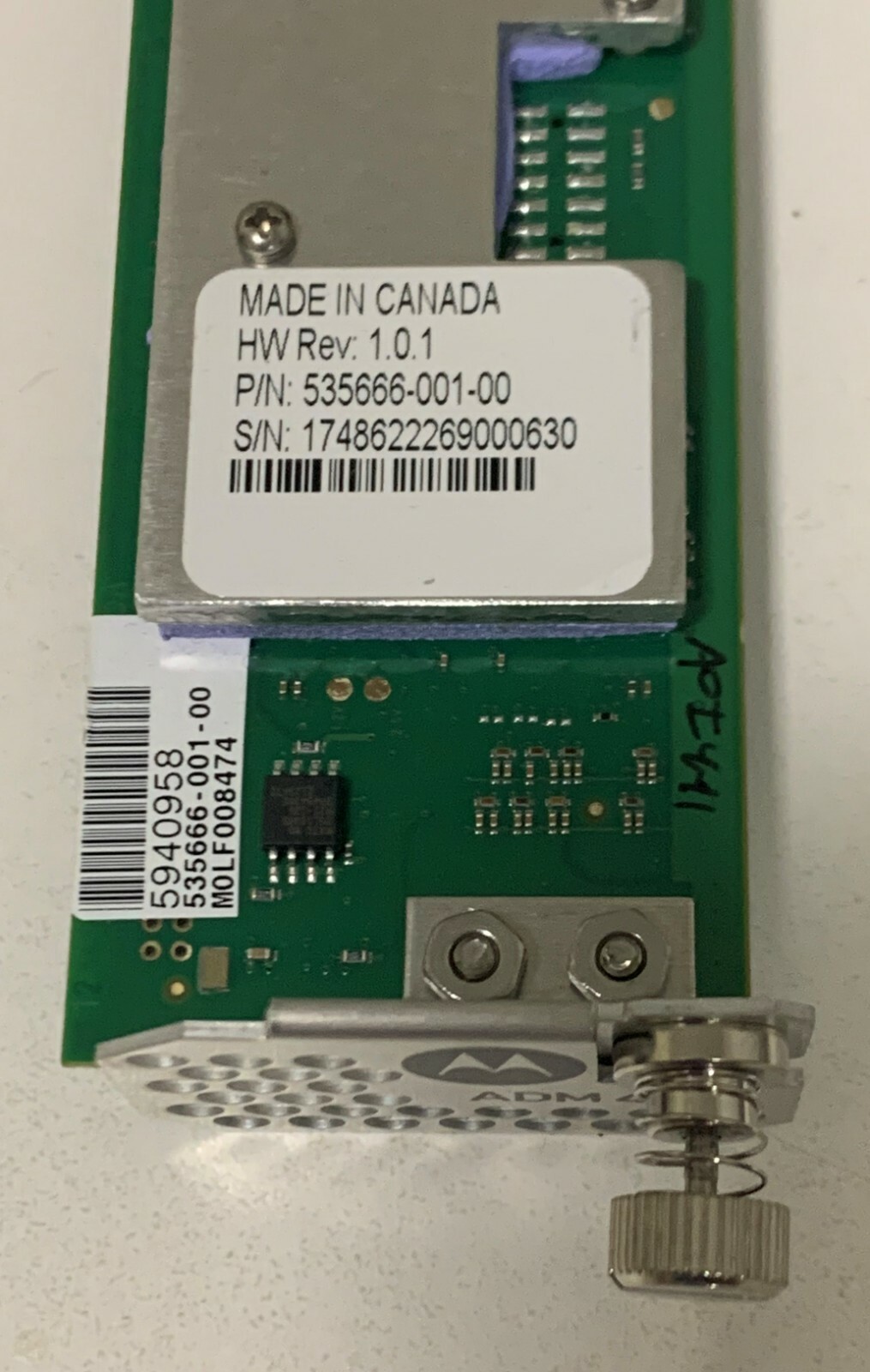 MOTOROLA CANADA ADM 4000 535666-001-00 ADVANCED DEMODULATOR CARD REV 1. ...