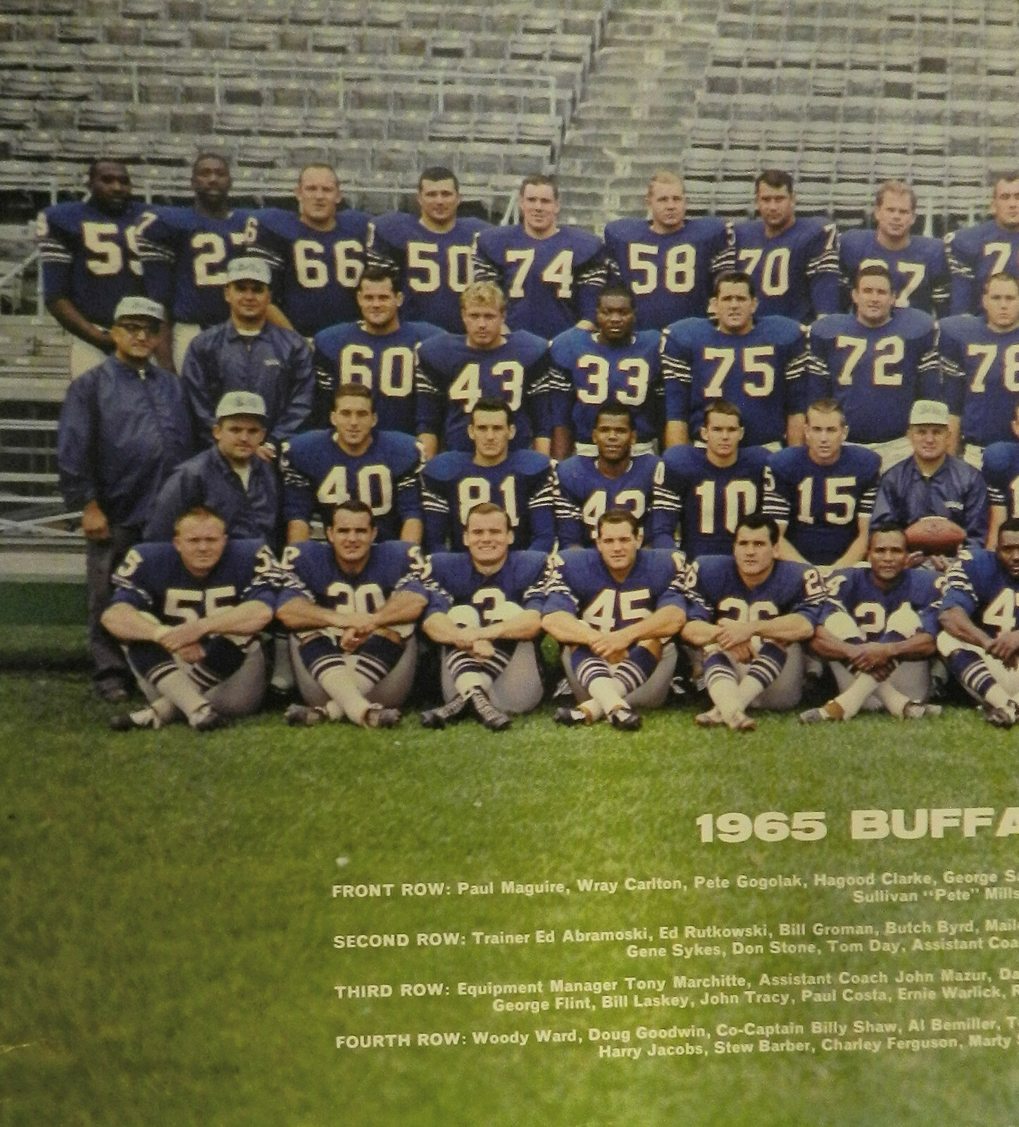 1965 Buffalo Bills AFL Football Team Photo Rare | eBay