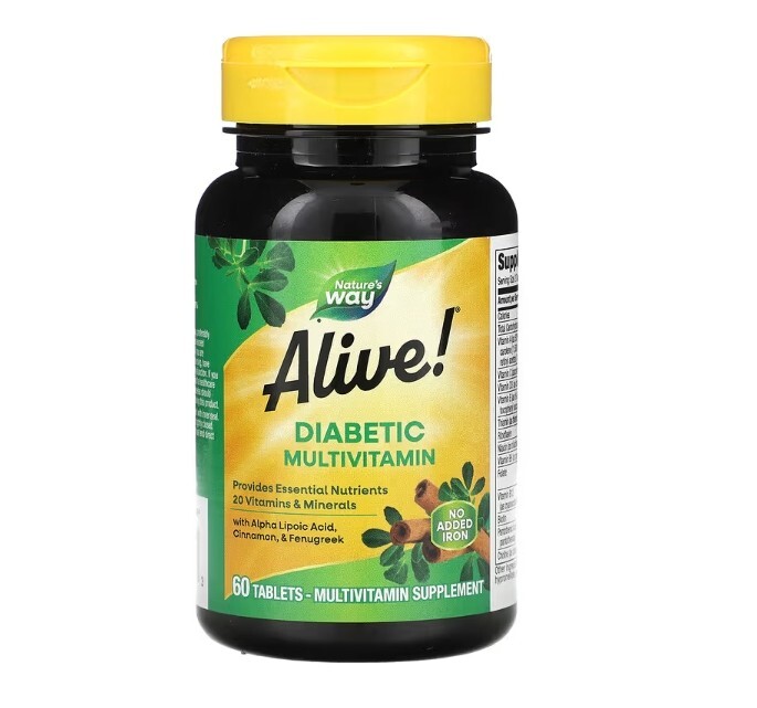 Nature's Way, Alive! 2 PACK, Diabetic Multivitamin, 60 Tablets each ...