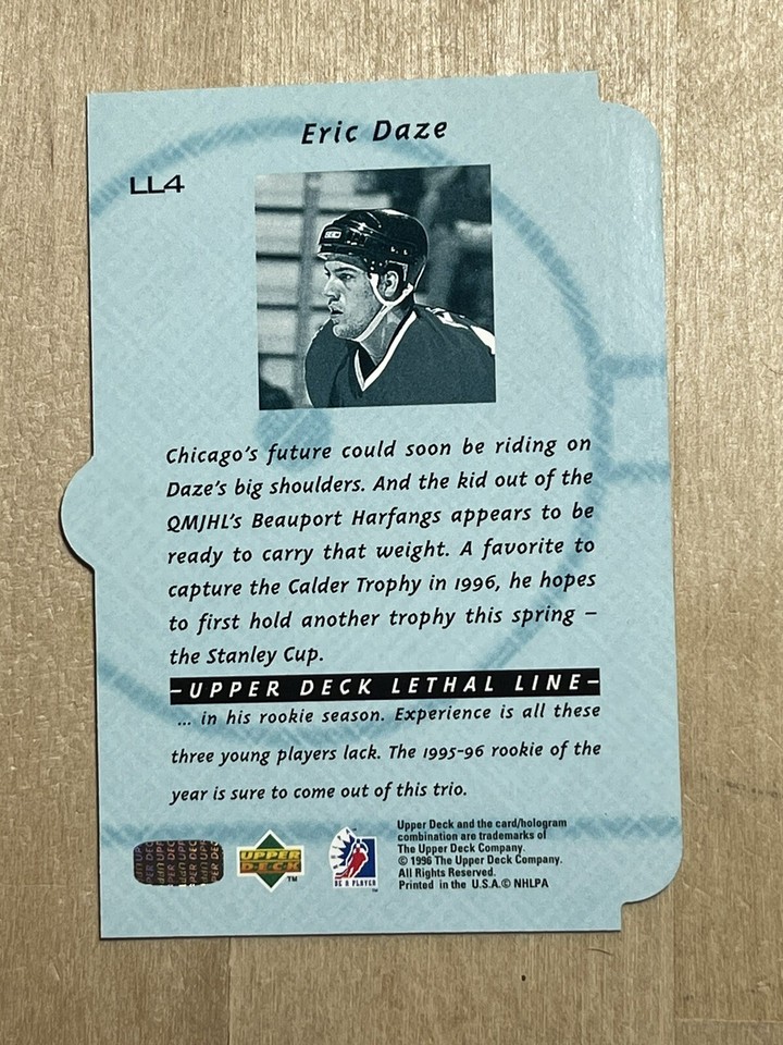1996 Chicago Blackhawks ROOKIE Eric Daze Upper Deck Be A Player Lethal ...