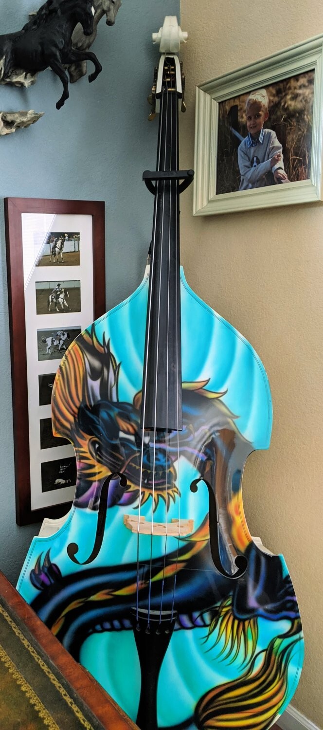 Shen 3/4 Upright Double Bass AWESOME CUSTOMIZED Bass - AIRBRUSHED ...