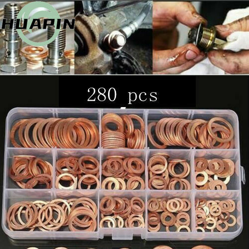 280 Pcs Assorted Engine Box Washers Solid Copper Sump Plug Washer Box ...