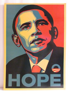 BARACK OBAMA HOPE Poster by Shepard Fairey 12.5x17.5 Art Iconic 2008 ...