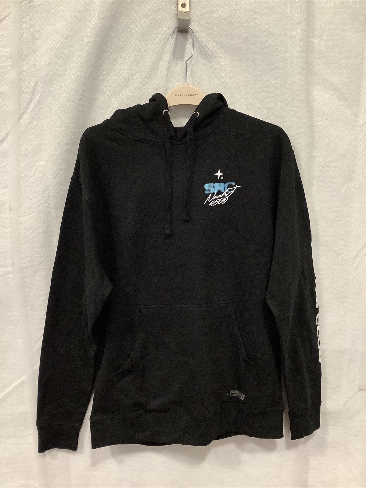 Meta Womens SRC Noah 456 Long Band Sleeve Pockets Black Pullover Hoodie ...