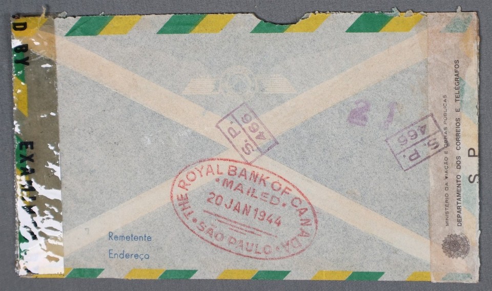 MayfairStamps Brazil 1944 Sao Paulo Censored to New York NY Air Mail ...