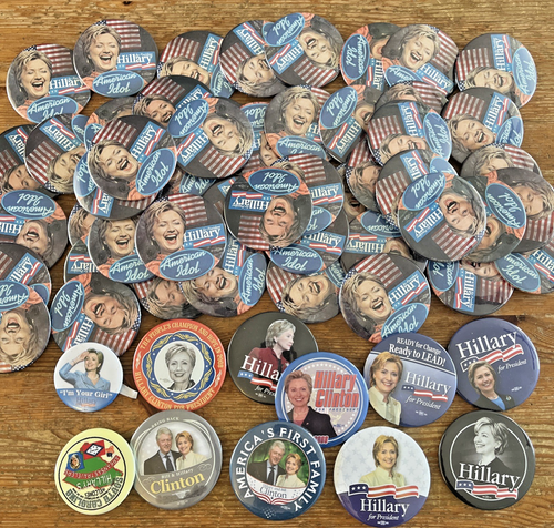 Hillary Clinton Campaign Pin Lot of 70 President Button 2008 Pinback ...