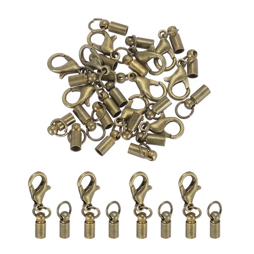 Fold Over Cord End Caps Bronze 3mm OD Crimp Covers Claw Clasps 5 Pcs | eBay