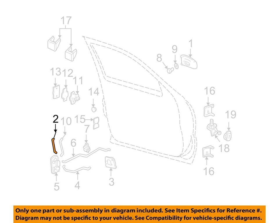1999-2006 Chevrolet Silverado Sierra Driver's Outside Door Handle Rod ...