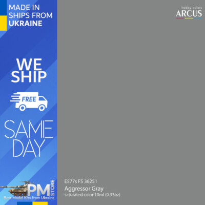 Arcus A577 Acrylic Paint FS 36251 Aggressor Gray saturated color 10ml ...