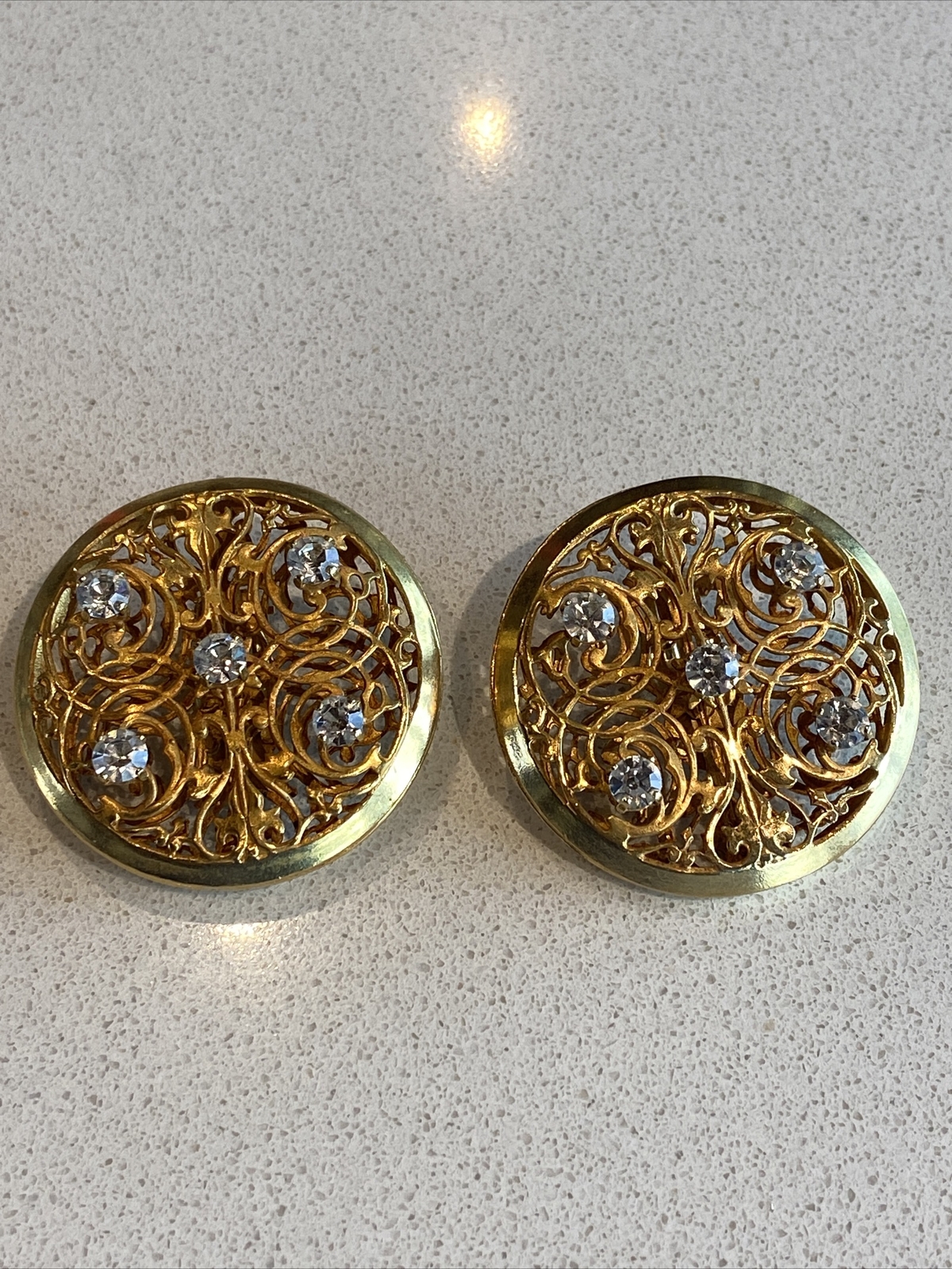 DOMINIQUE AURIENTIS Massive Golden Scroll design Rhin… - Gem