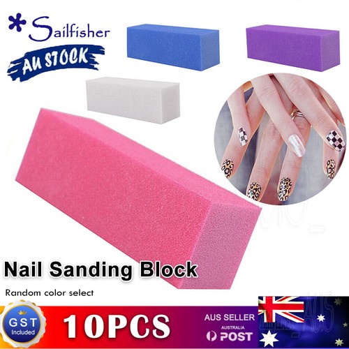 10Pcs Acrylic Files Nail Sanding Block Buffer Art Sand Surface Manicure ...