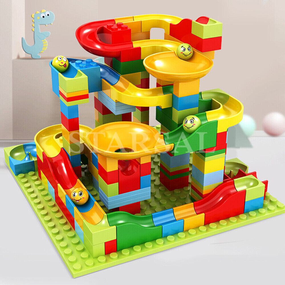 Children DIY Construction Crazy Marble Race Run Maze Track Building ...