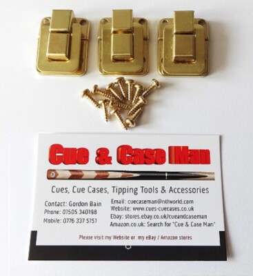 Replacement Cheney leather cue case catches, locks. (Pack of 3 with ...