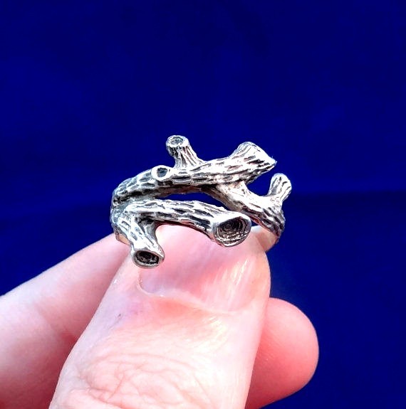 Branch Ring In Sterling Silver With Dark Patina, Unique Silver Ring ...