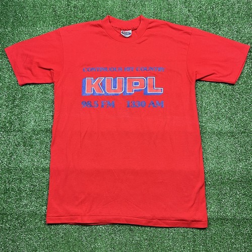 Vintage 90’s KUPL 98.5FM Continuous Hit Country T-Shirt Red Large USA ...