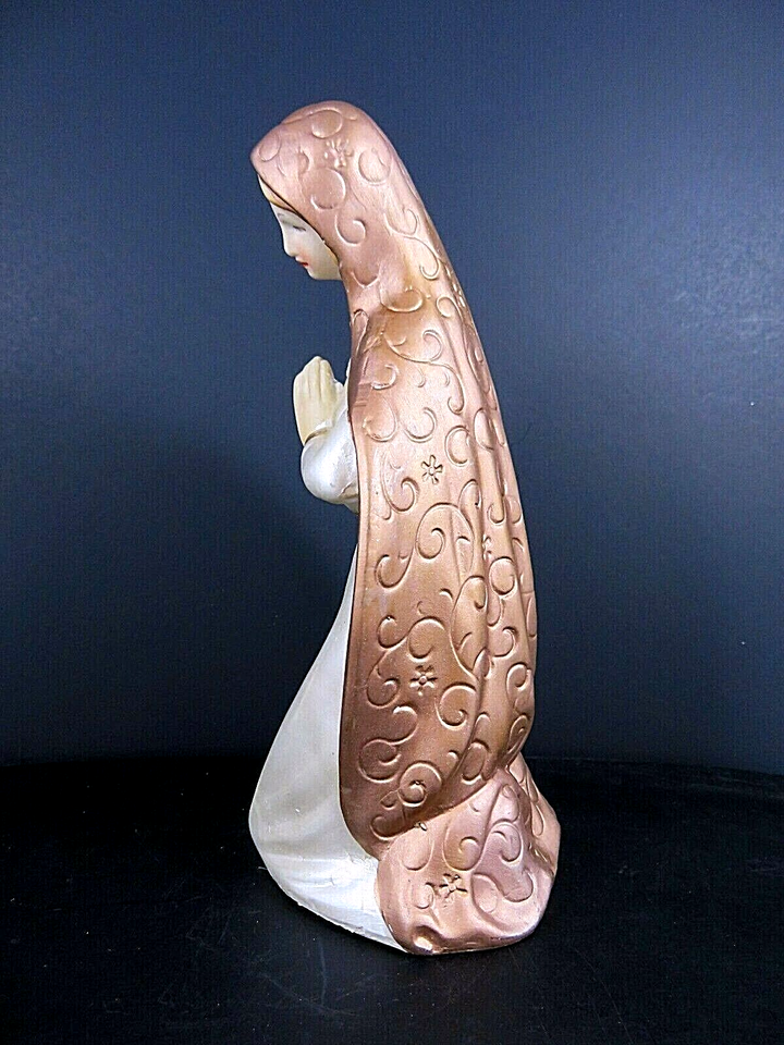 Christmas Nativity Kneeling Mary Figure Glazed Bisque Hand Painted 8.5 ...