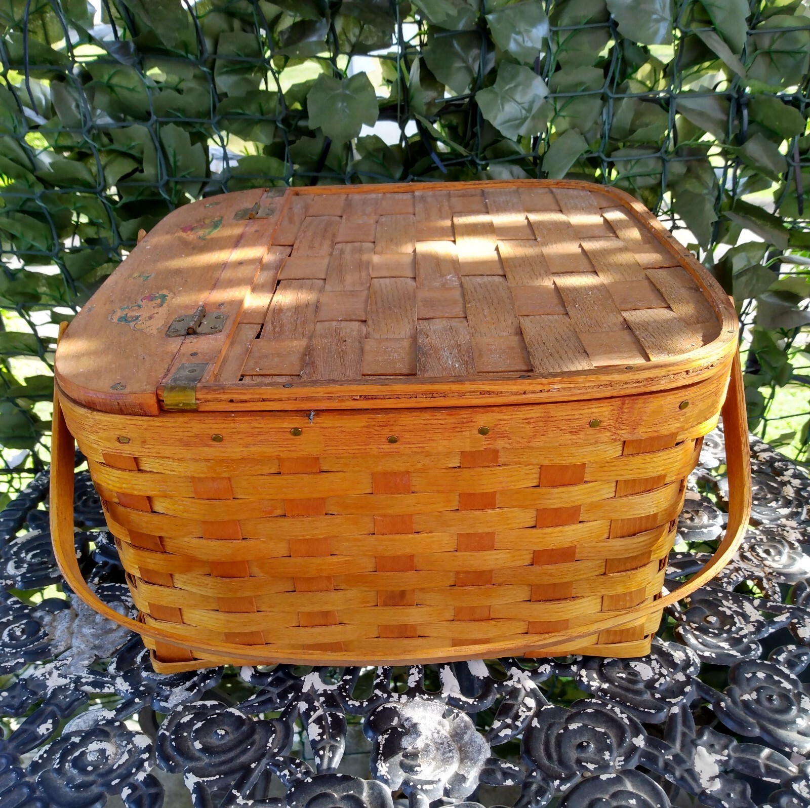 Vintage Rindge Pie Basket Hinge Lid Swivel Handles Mushroom Design New ...