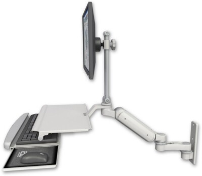 ICW Ultra 180 Arm with EV710 monitor mount wall mount, a work surface ...