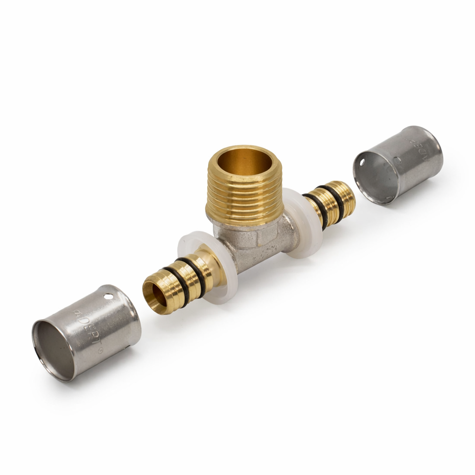 16mm x 1/2" x 16mm - Press Male Tee MLCP WRAS Approved – Pack of 10 ...