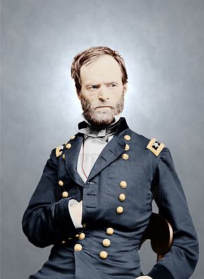 General Sherman Color Tinted Civil photo War 07136 | eBay