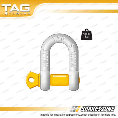 TAG D-Shackle - Thickness 10mm Load Rate 1000kg Galvanised Carbon Steel ...