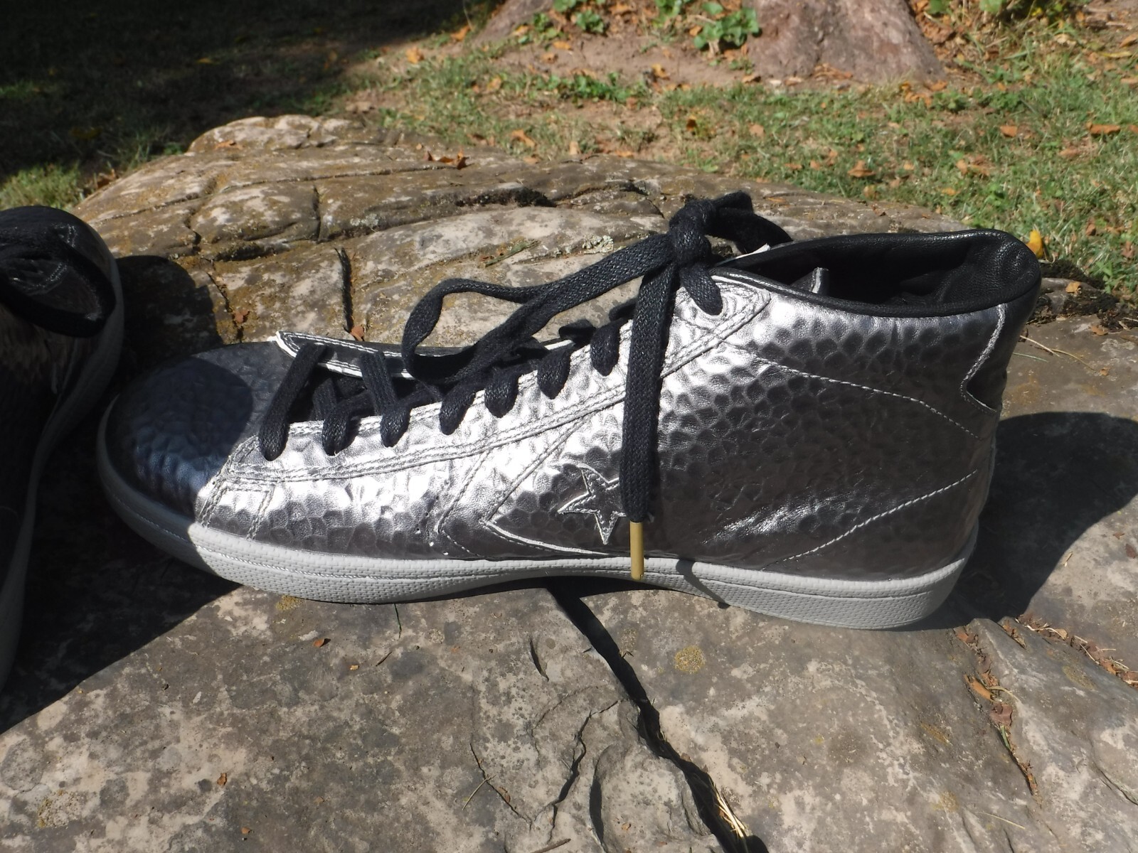 PRE-OWNED, OOP/RARE/DS, CONVERSE CONS PRO LEATHER SILVER HAMMERED ...