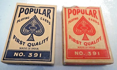 POPULAR PLAYING CARDS VINTAGE FIRST QUALITY MADE IN INDIA RARE ...