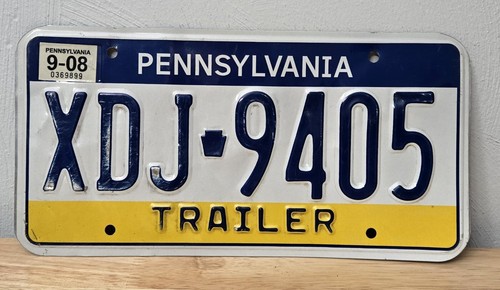 PENNSYLVANIA TRAILER LICENSE PLATE XDJ 9405 | eBay