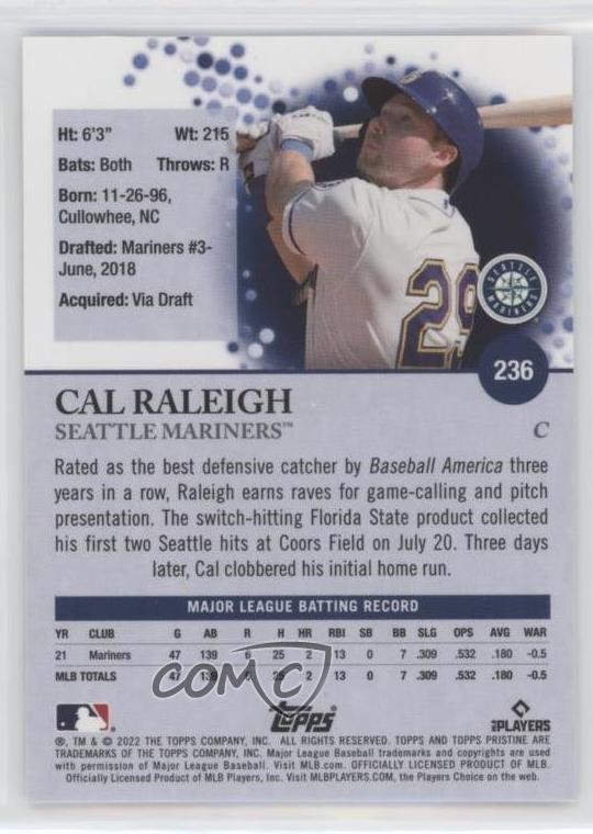 2022 Topps Pristine Cal Raleigh #236 Rookie RC | eBay