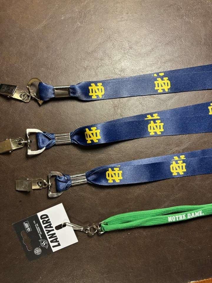 Notre Dame interlocking ND Logo Lanyards (4) with Metal Clip Ticket ...