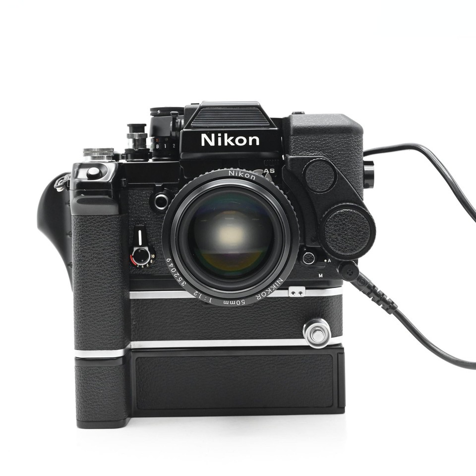 Nikon F2 AS Data Set w/ MF-10 Back 50mm f1.2 Lens DS-12 MD-2 MB-1 #984 ...