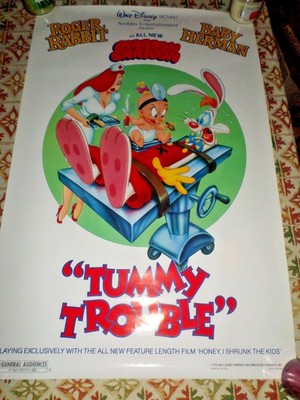 TUMMY TROUBLE MOVIE POSTER Original DS 27x40 ROGER RABBIT 1989 Disney ...