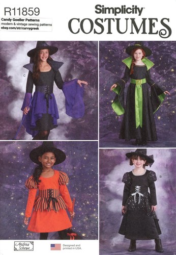 Simplicity R11859 Witch Costumes w Corset Detail Sz 7-14 UNCUT PATTERN ...