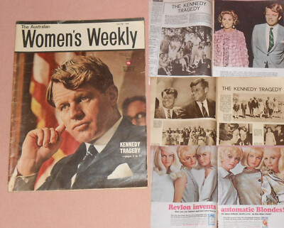 Aussie WOMEN’S WEEKLY 1968 - ROBERT KENNEDY/RFK Cover Ethel MAUD ADAMS ...