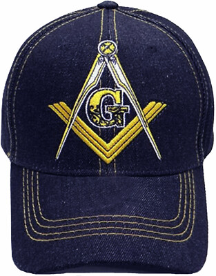 Mason Baseball Cap Blue Denim Masonic Logo Hat, with Masons Emblem ...