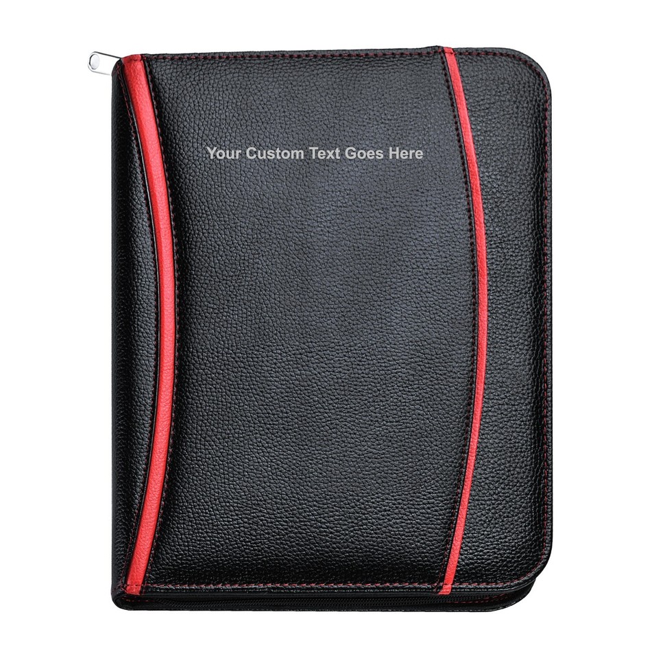 Personalised Text A4 Zipped Conference Folder Portfolio with Calculator ...