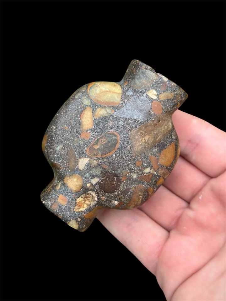 3” Conglomerate Bottle Bannerstone, Indian Artifact, Arrowheads | eBay