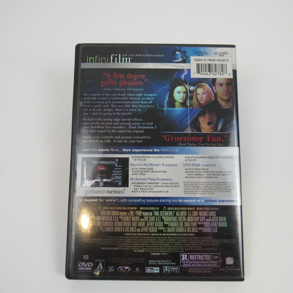 Final Destination 2 (DVD, 2003, Infinifilm Widescreen Full Frame) | eBay