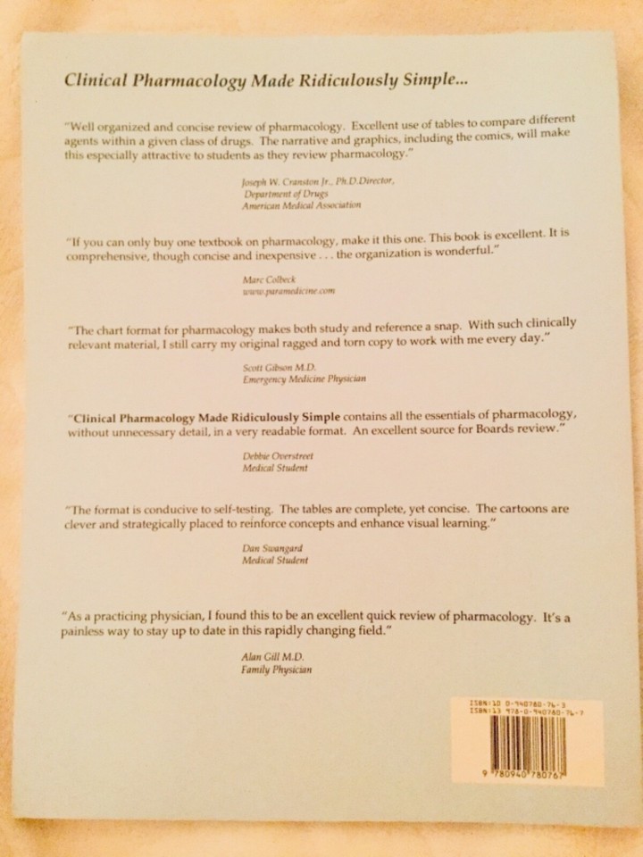 Pharmacology Made Ridiculously Simple James Olson MD | eBay