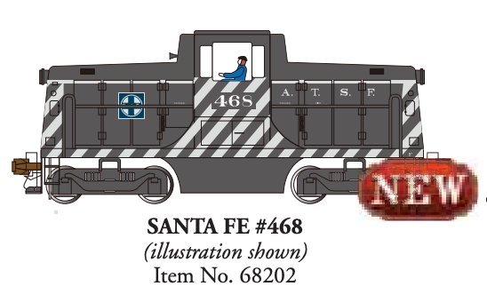 Bachmann 68202 HO Scale GE 44-Ton Diesel Switcher Santa Fe ATSF 468 DCC ...